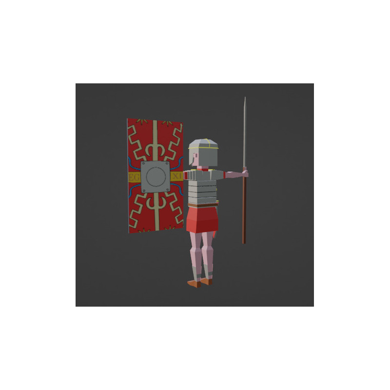 Low Poly Roman Legionär, komplett mit Texturen und Gesichtsveränderung ...