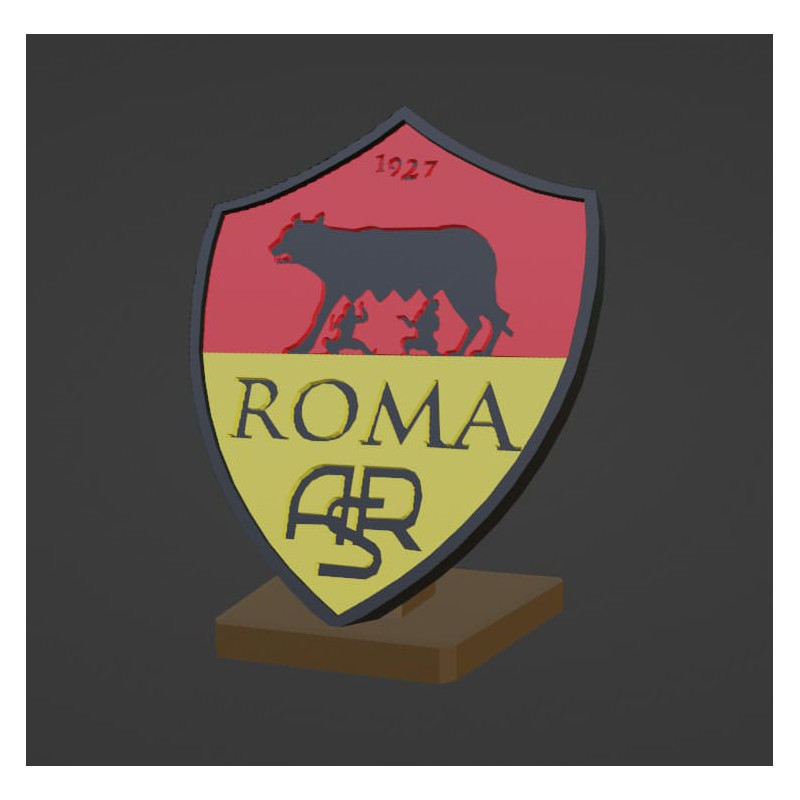 AS Roma FC coat of arms on platform stl file to print