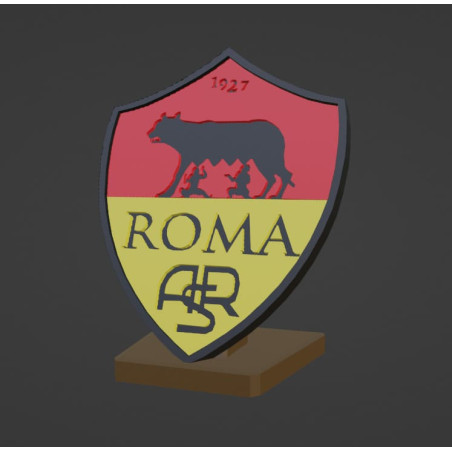 Stemma della AS Roma FC su pedana file stl da stampare