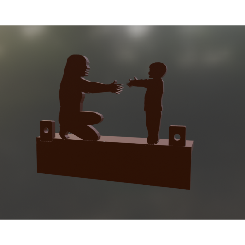 3D Model Key Holder "Mother's Hug" - STL File for 3D Printing