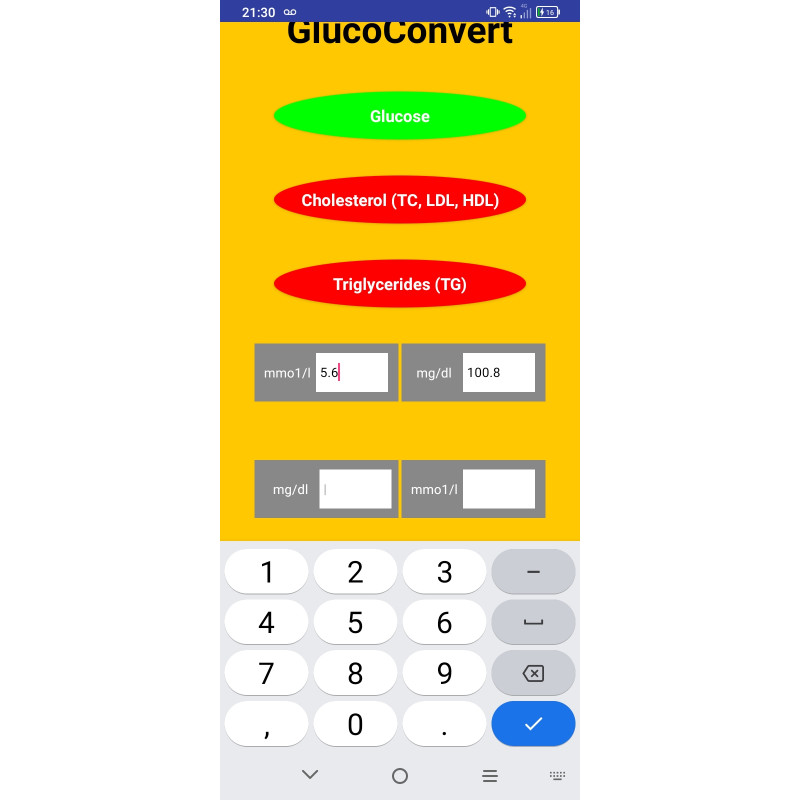GlucoConvert: Your Glucose, Cholesterol, and Triglyceride Unit Converter